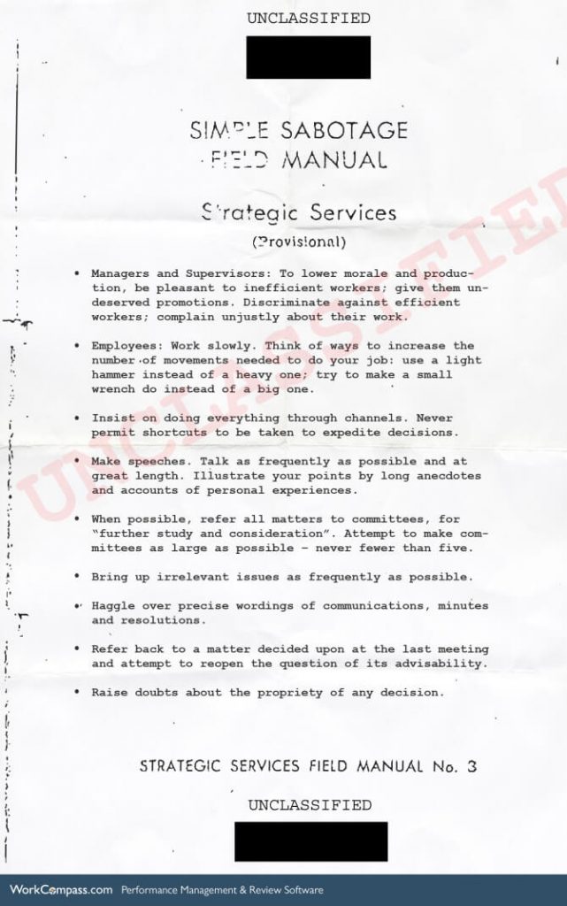 The CIA guide from 1944 | Sabotage & Slow Down an Organisation